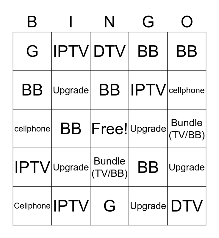 Freddie Bucks Bingo Card