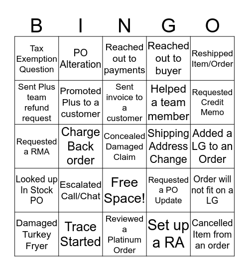 WEB BINGO Card