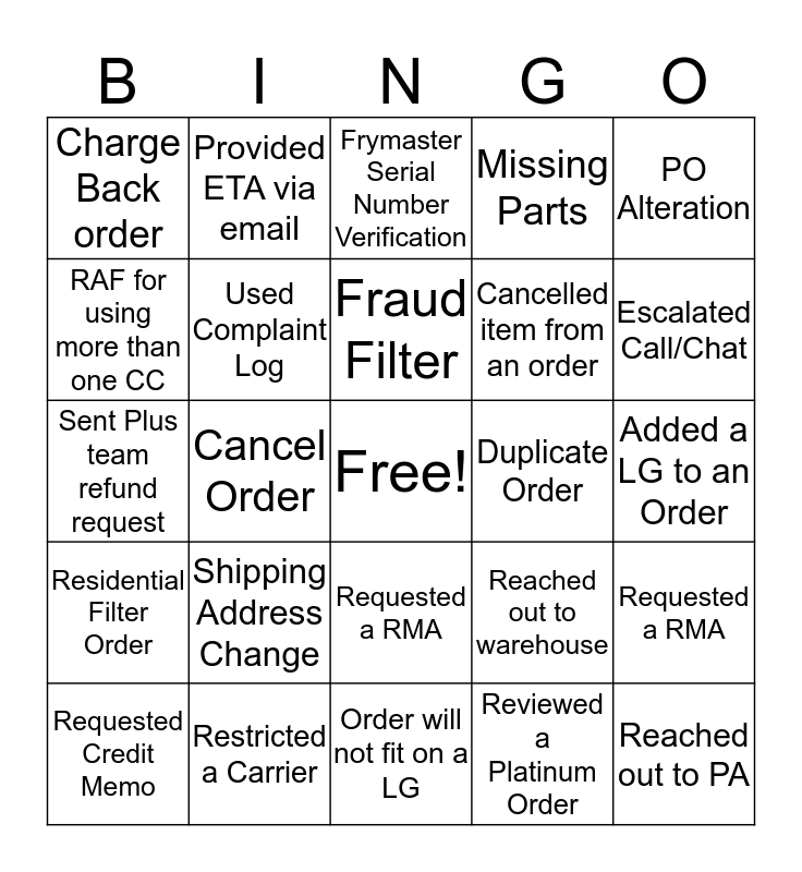 Web Bingo Card
