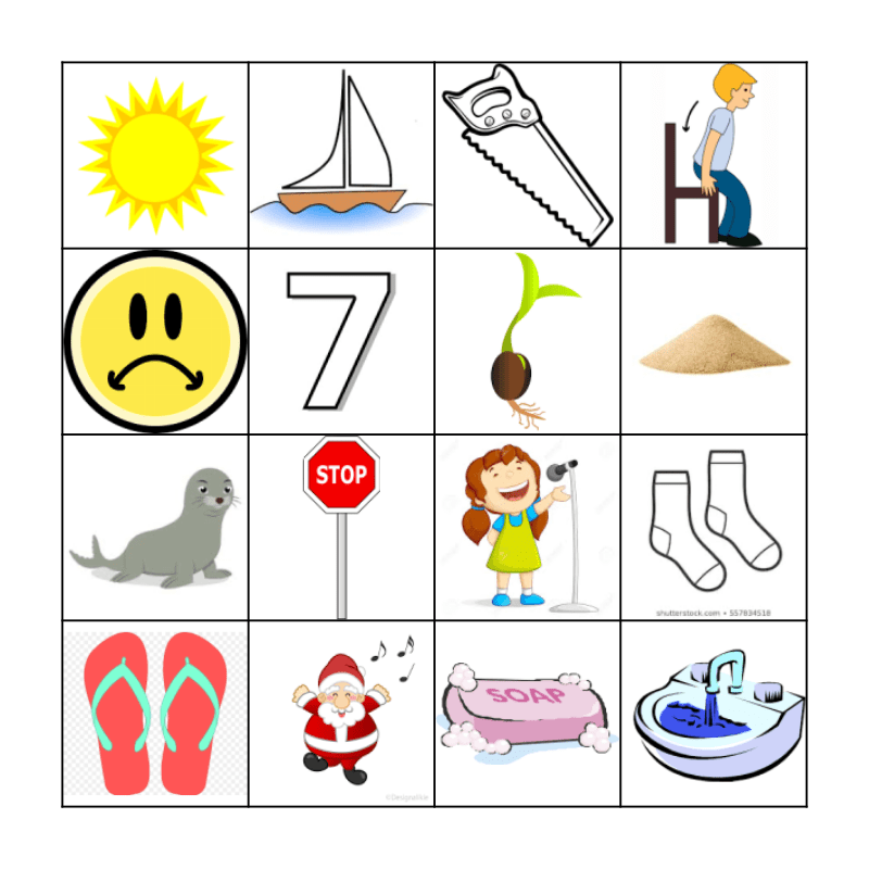 S Initial Bingo Card