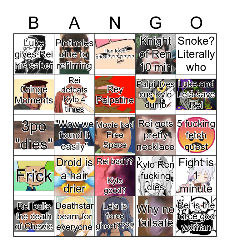 Starwars Binga Bingo Card