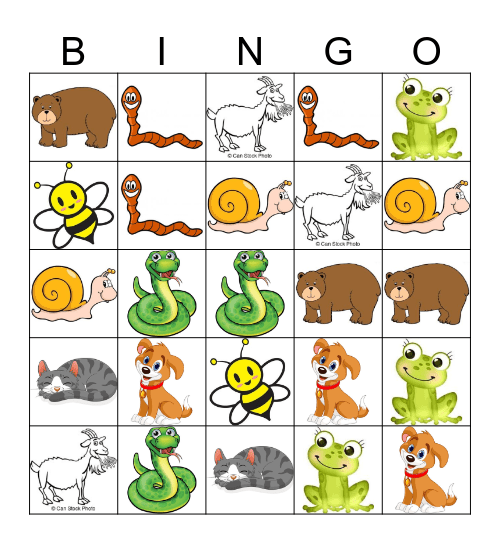 Das kleine Haus - Tiere Bingo Card