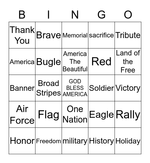 [Memorial Day] Bingo Card