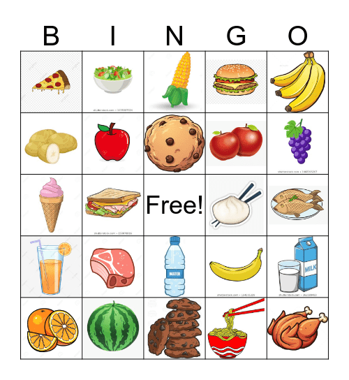 Food Bingo Card