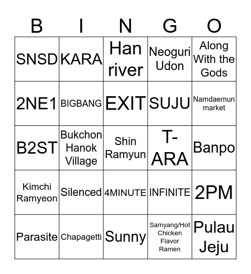 Lea’s Bingo Card