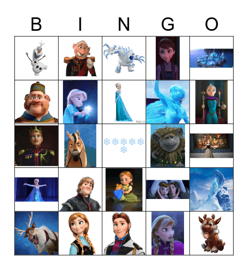 Frozen Bingo Card