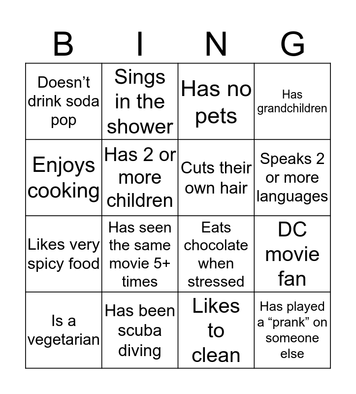 GHRR Bingo Card