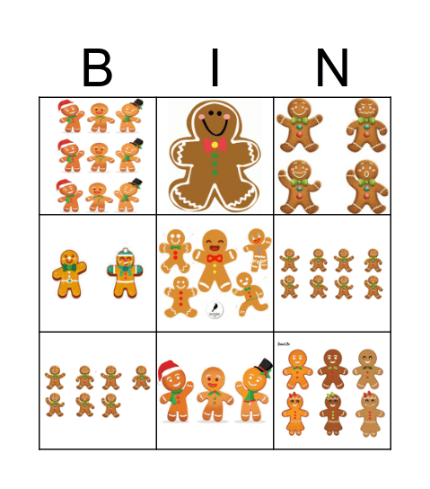 Gingerbread Bingo Card
