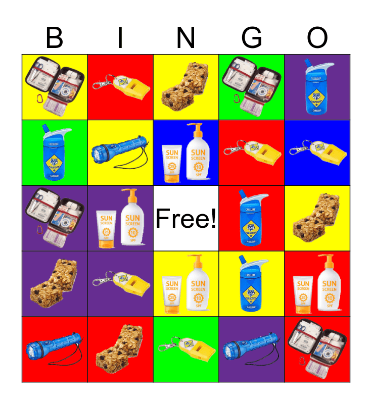 Hiking Essentials Bingo Card