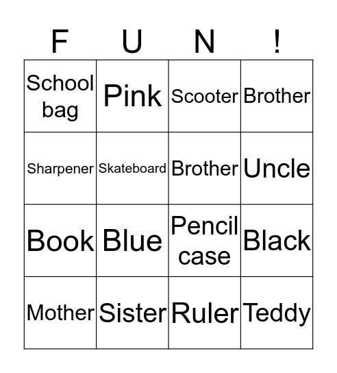 Let's play Bingo! Bingo Card