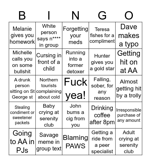 REAL TALK bingo Card