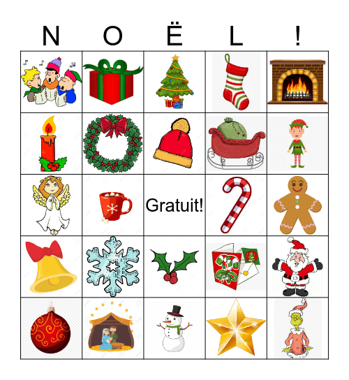 Joyeux Noël! Bingo Card