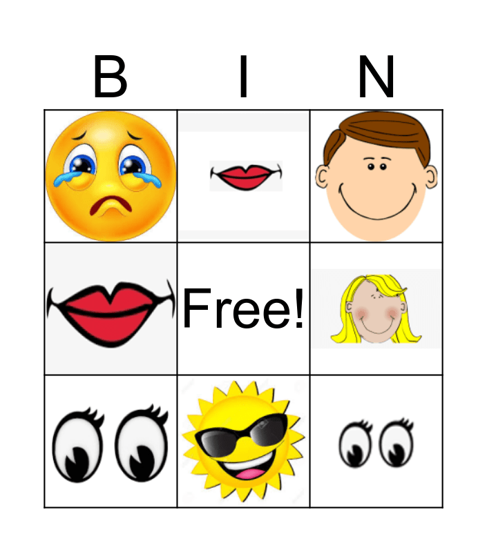 Face Bingo Card