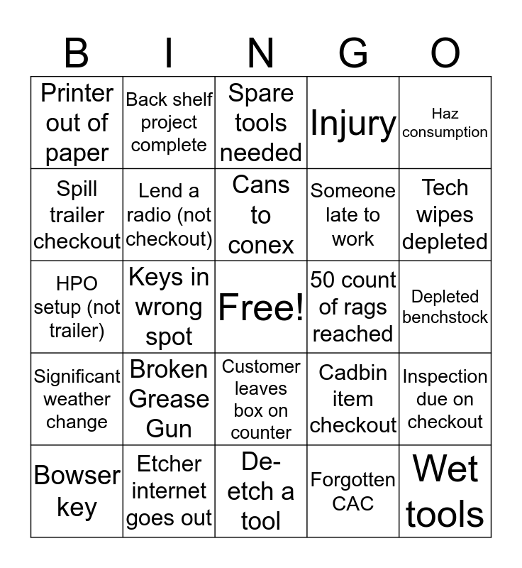 CTK Bingo ROUND 2 - Days Bingo Card