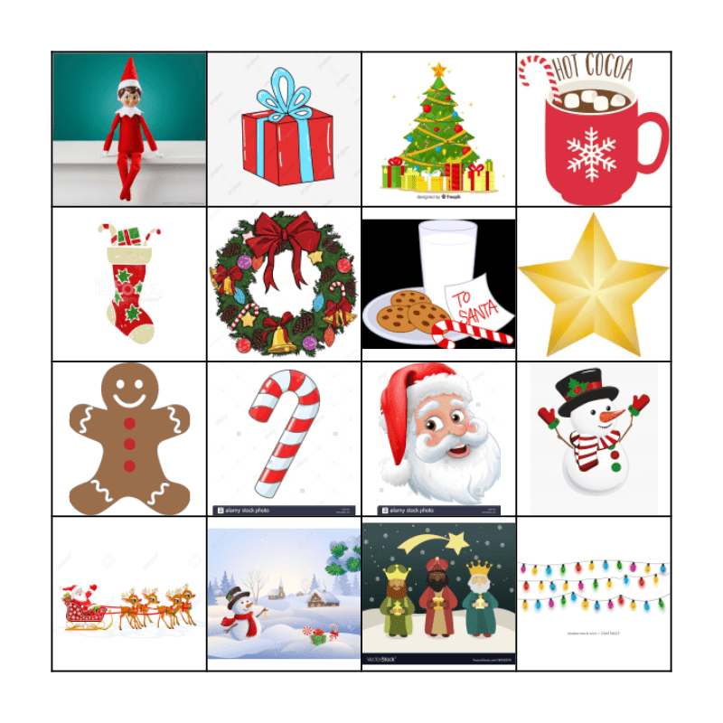 Merry Christmas Bingo Card