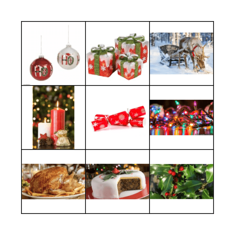 An Nollaig Bingo Card