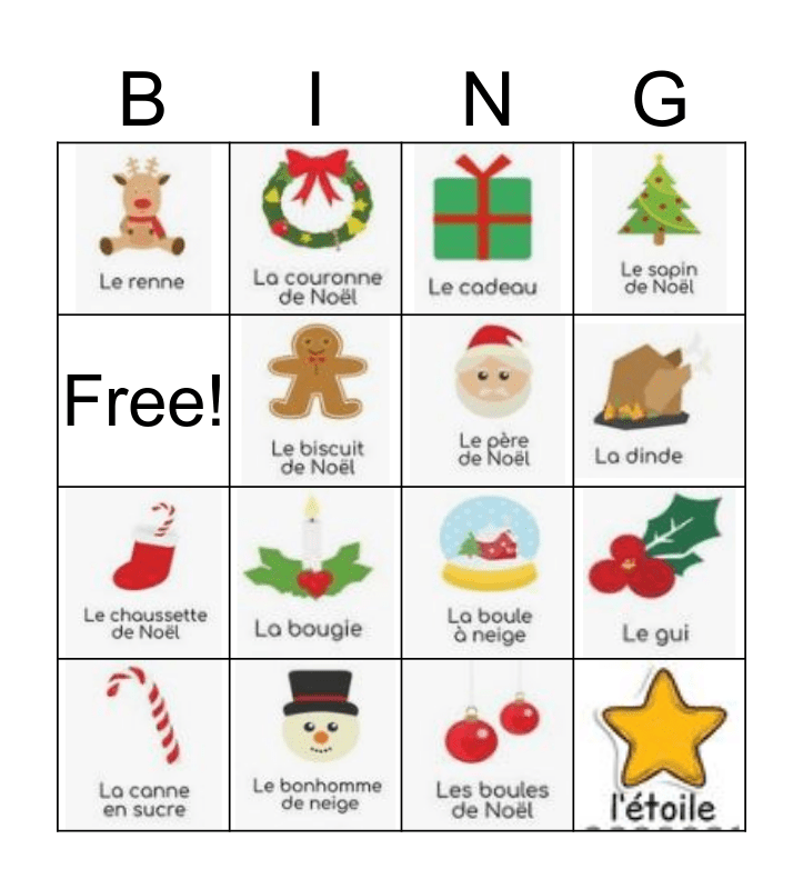 Lotto de Noël Bingo Card