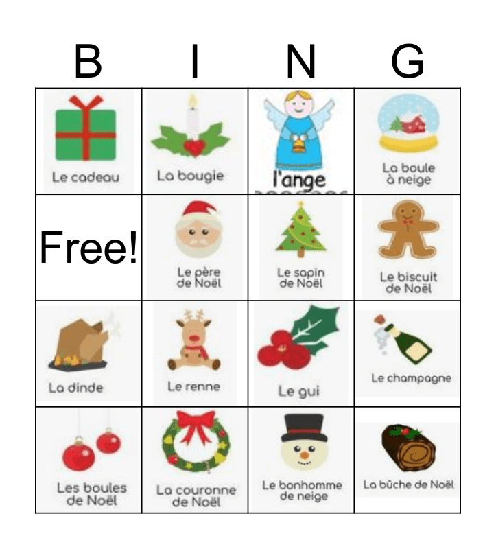 Lotto de Noël Bingo Card