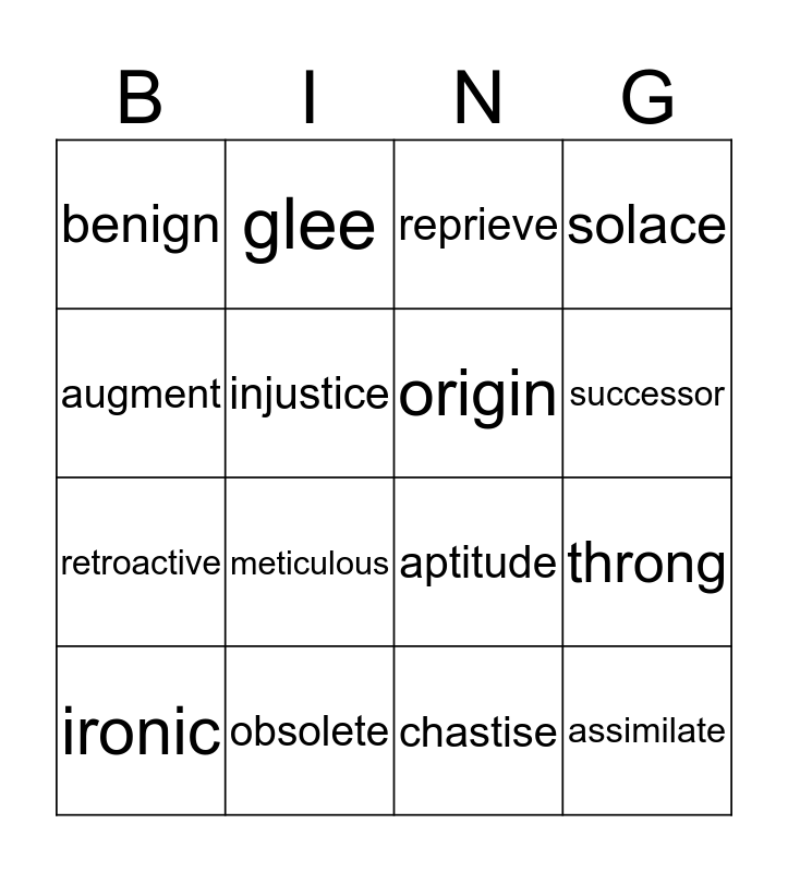 The Giver Bingo - Carter D. Bingo Card