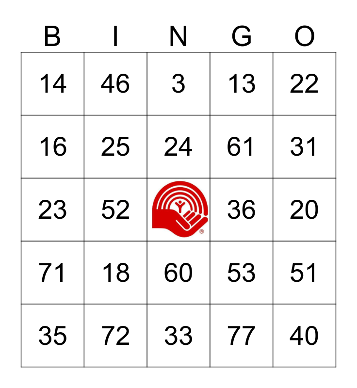 United Way Giving BINGO Card