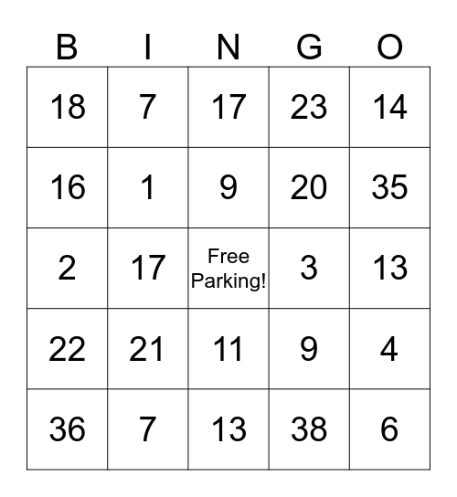 SKIDATA Bingo.Logic! Bingo Card