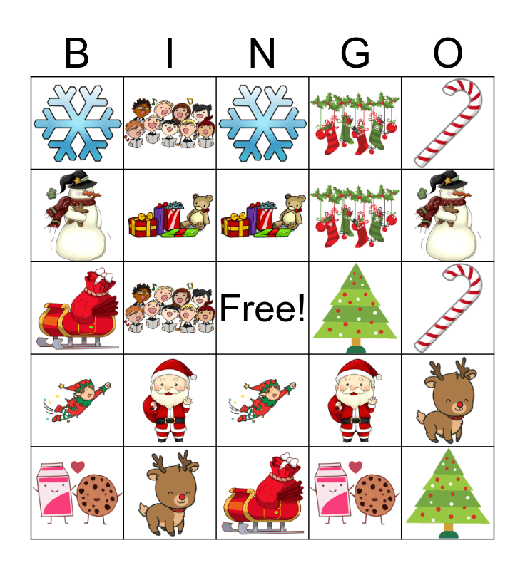 Christmas Treasure Hunt Bingo Card