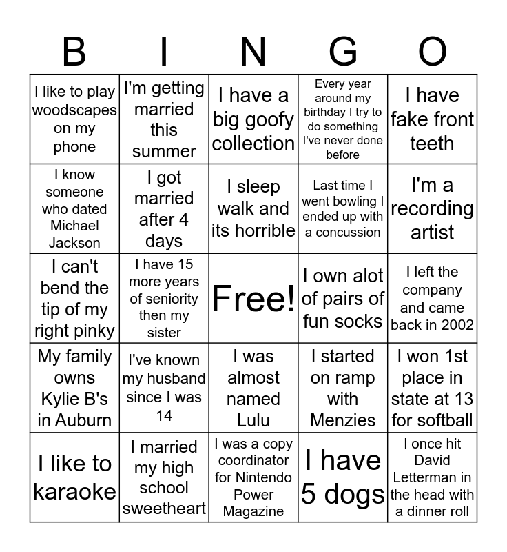 CBS BINGO Card