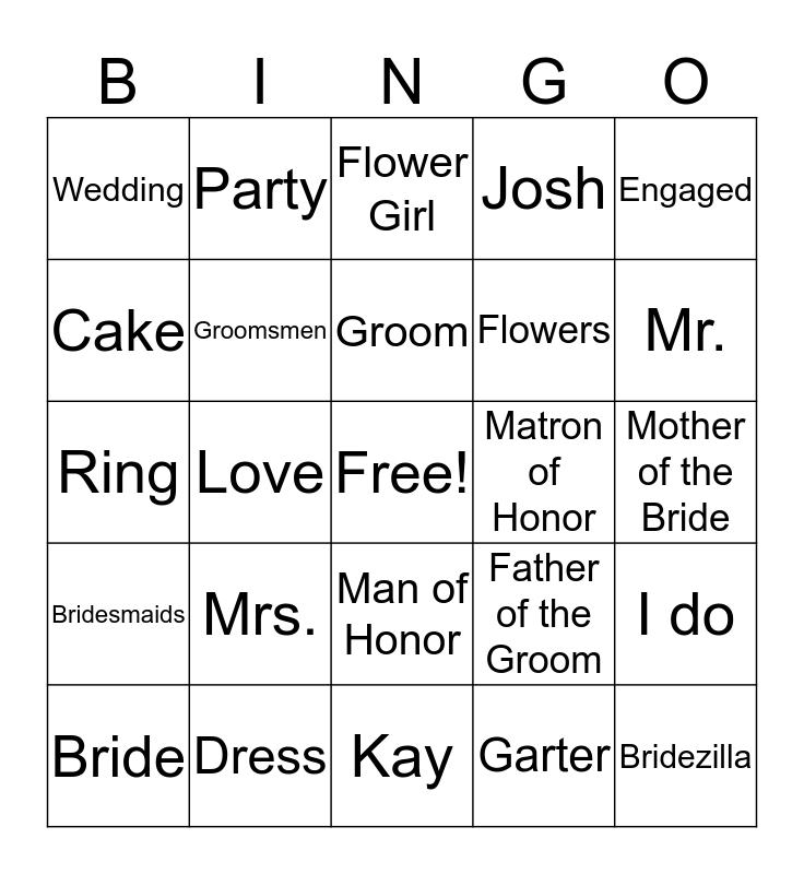 Engagement BINGO Card