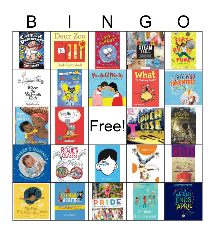 Family Literacy Month Books Bingo Sheet Bingo Card