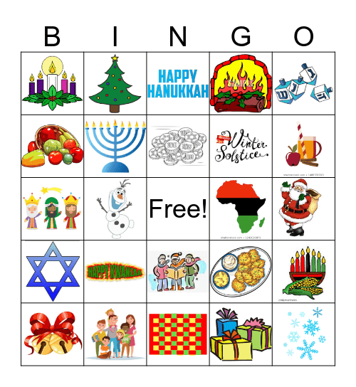 WINTER HOLIDAY BINGO Card