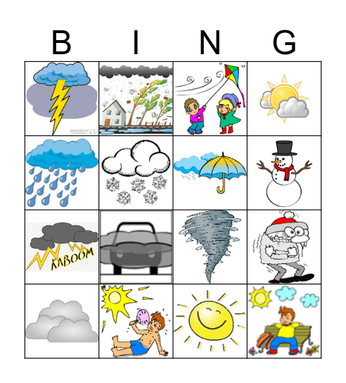 Weather Bingo Card