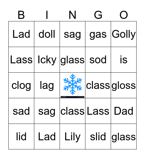 Holiday Superkids Bingo Card