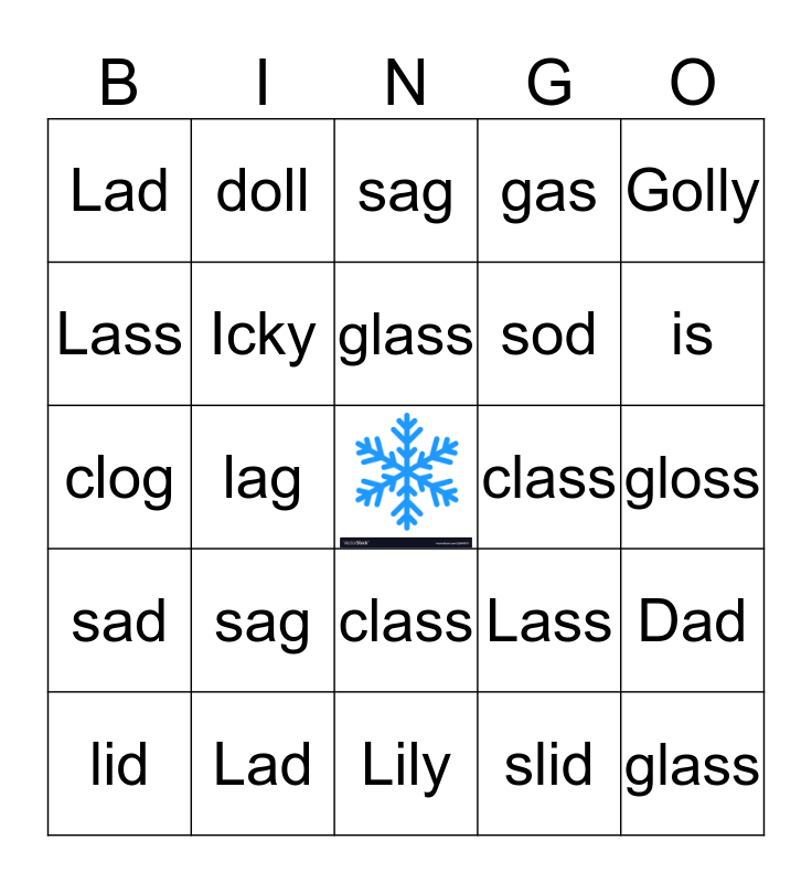 Holiday Superkids Bingo Card