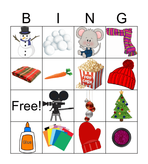 If You Take a Mouse to the Movies Winter Bingo Card