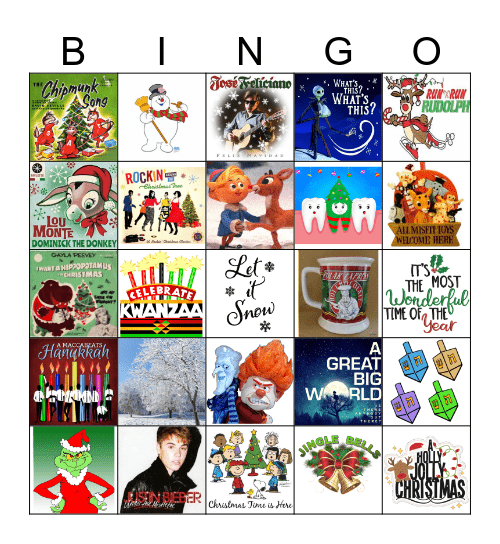 Winter Holiday Bingo Card