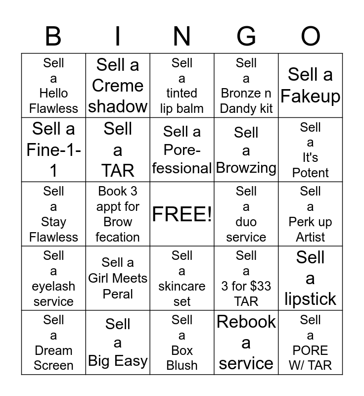 The Sweetest Wow Bingo Card