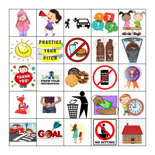 Cookie Rally Bingo Card