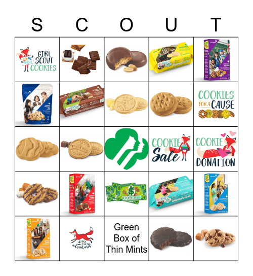 GIRL SCOUT COOKIE BINGO Bingo Card