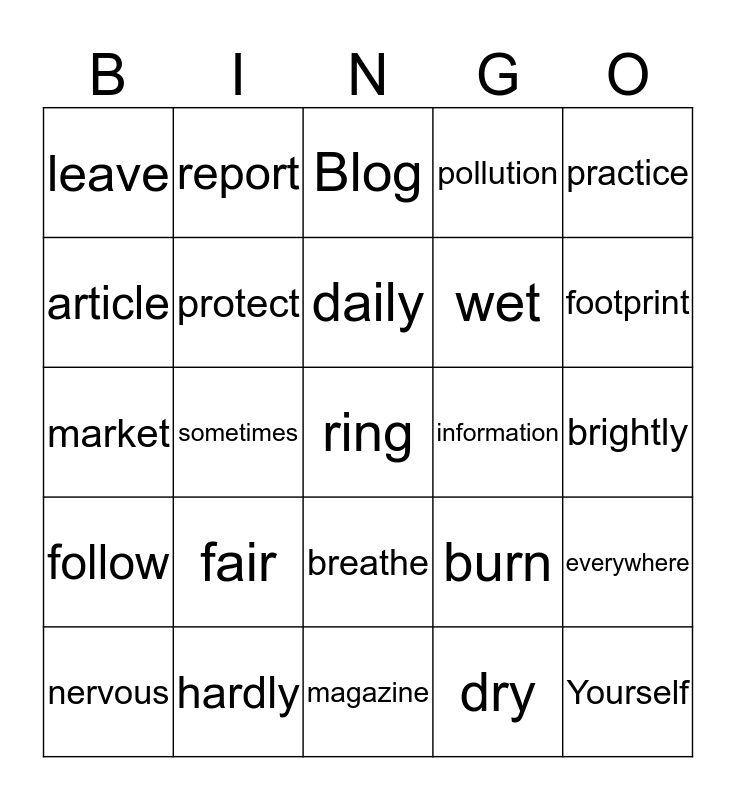 SUPER BINGO Card