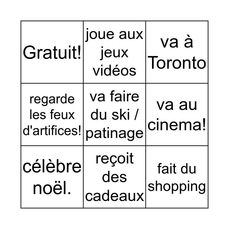 Trouve quelqu'un qui ... Bingo Card