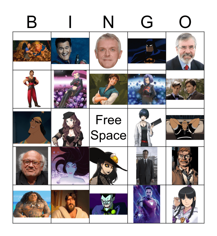 Favorite Character Bingo Card
