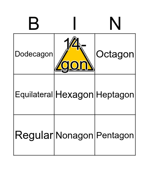 Polygons Bingo Card