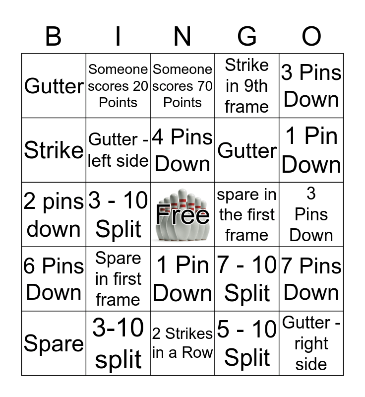 BOWLING BINGO Card