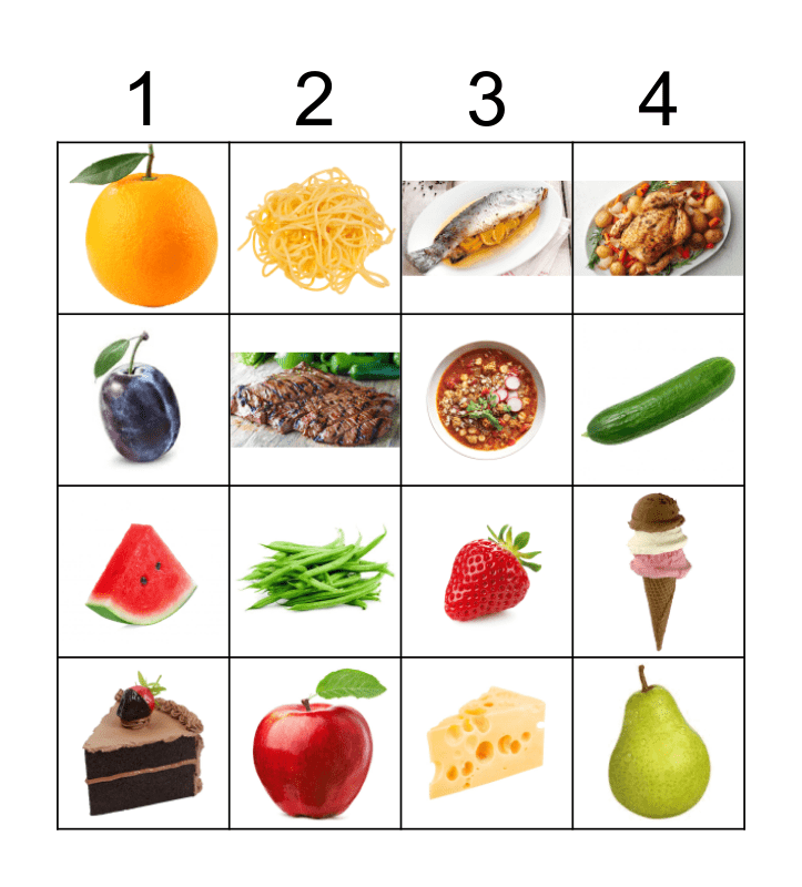 COMIDA Bingo Card