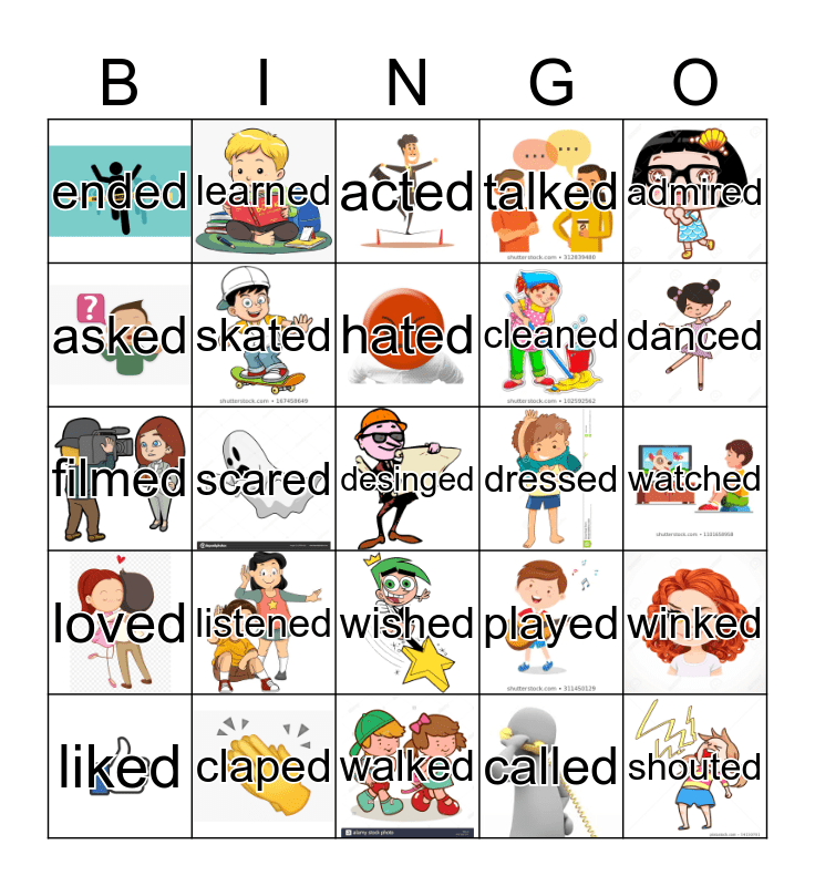 Regular verbs Bingo Card