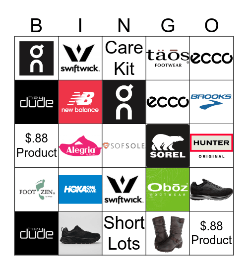 Kicking Out Shoes Bingo Card
