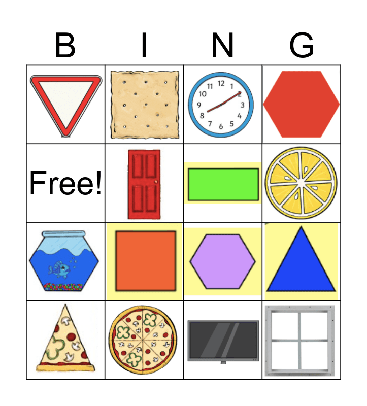 2D Shapes Bingo Card