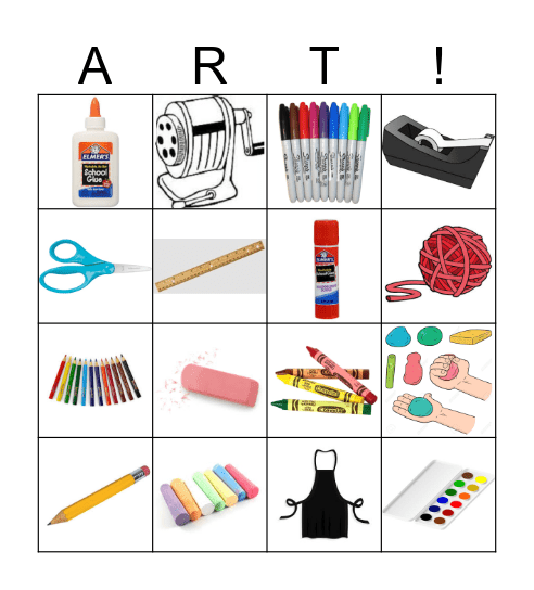 ART SUPPLIES Bingo Card