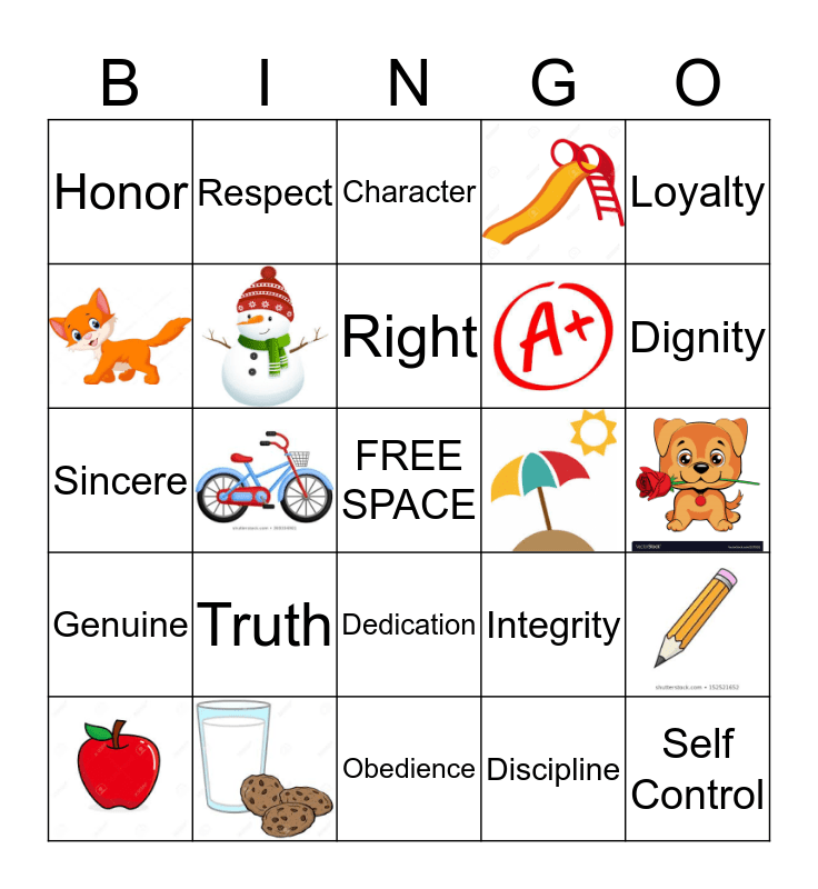 Honesty Bingo Card