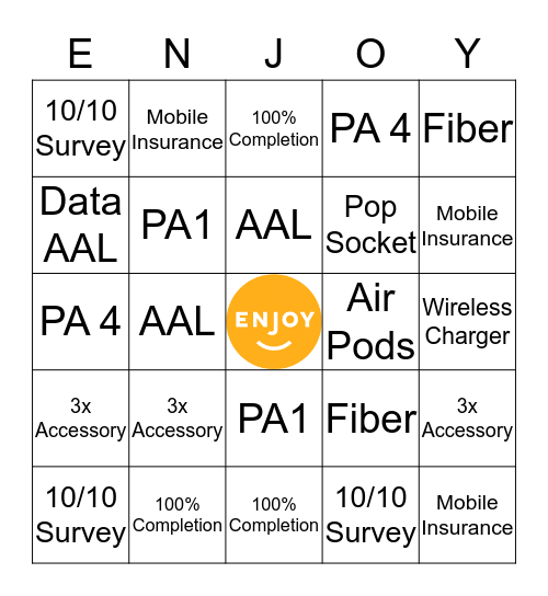 ENJOY - O Bingo Card